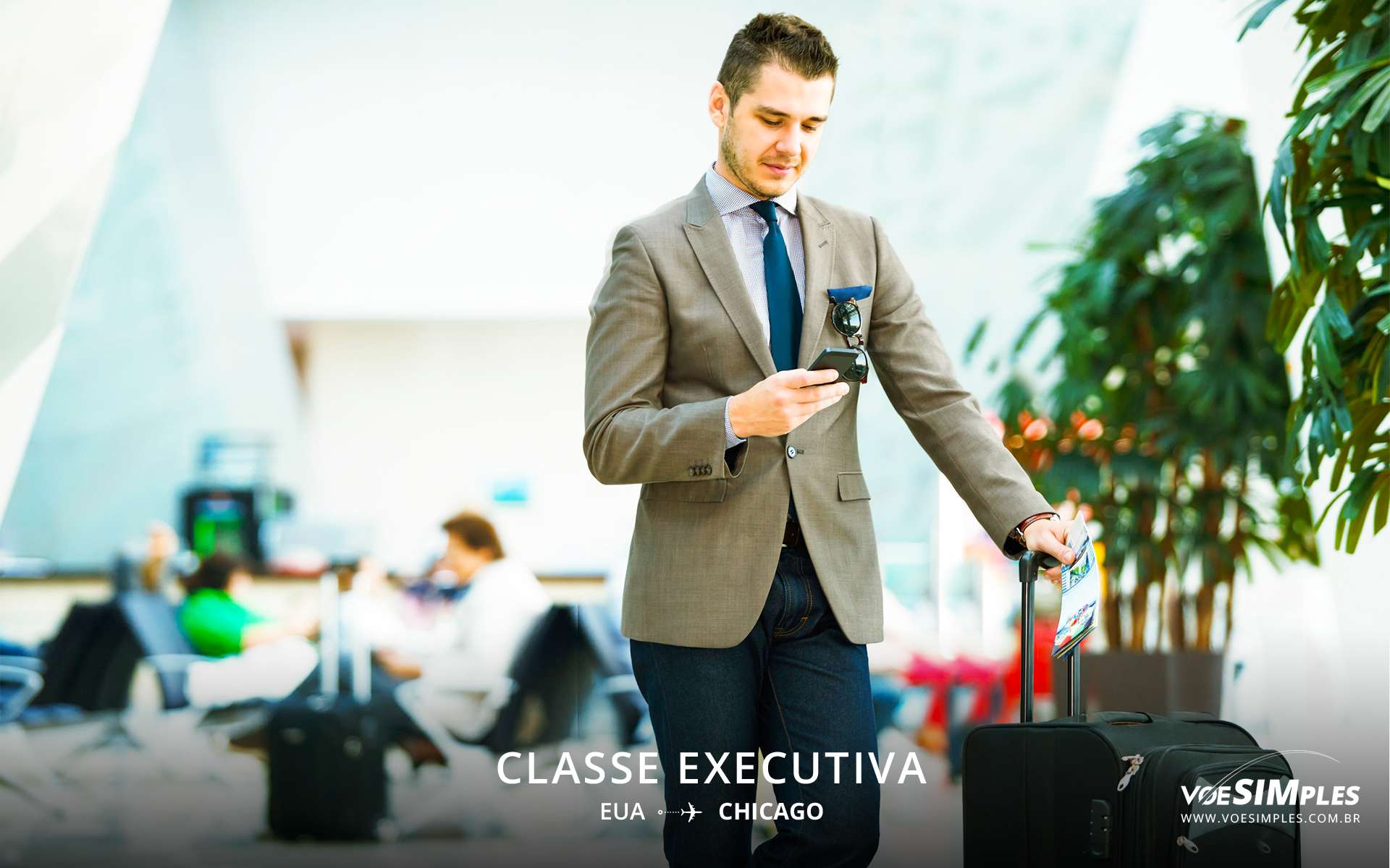 Passagem executiva promocional United para Chicago EUA | Voe Simples
